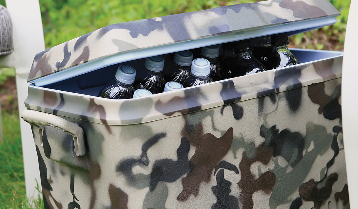 Camouflage Plastic Cooler Project Krylon Spray Paint Camouflage Plastic Cooler Project Krylon Spray Paint